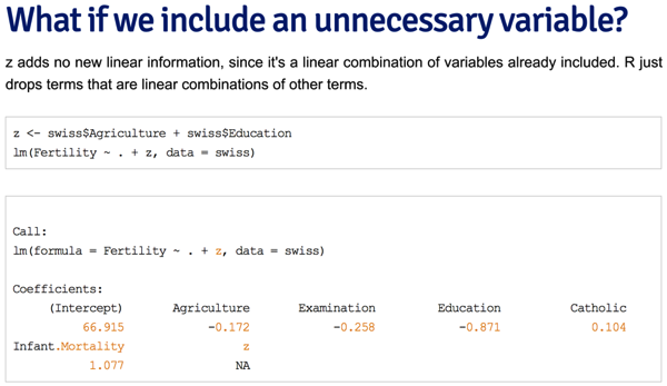 R: Linear models with the lm function, NA values and Collinearity ...