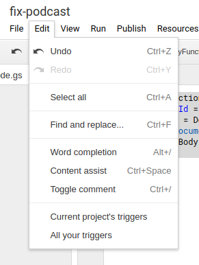 Google Docs: Find and replace script | Mark Needham