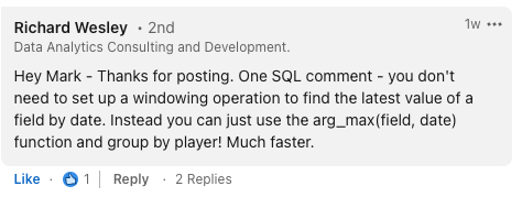DuckDB: Join based on maximum value in other table | Mark Needham